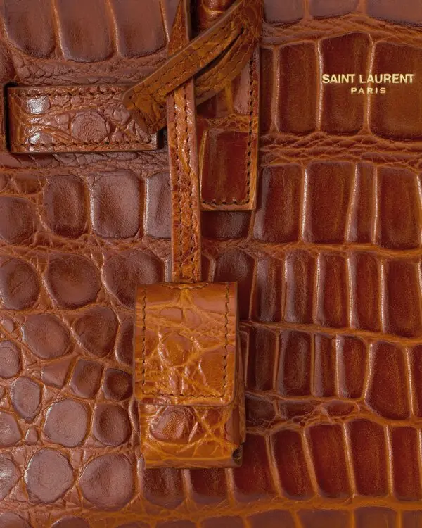 Saint Laurent Sac De Jour Embossed Tote Bag - Brown