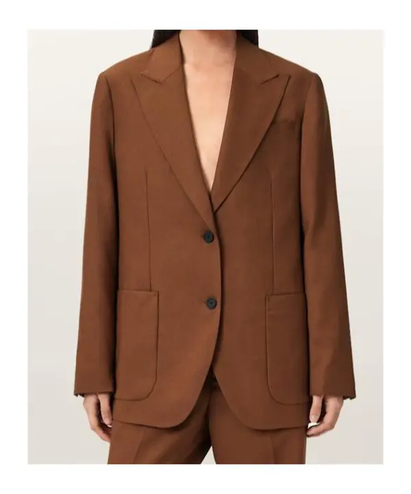 ALLSAINTS Beck Single-breasted Blazer With Notched Lapel - Conac Brown