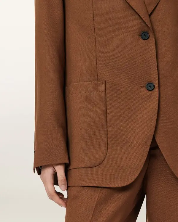 ALLSAINTS Beck Single-breasted Blazer With Notched Lapel - Conac Brown