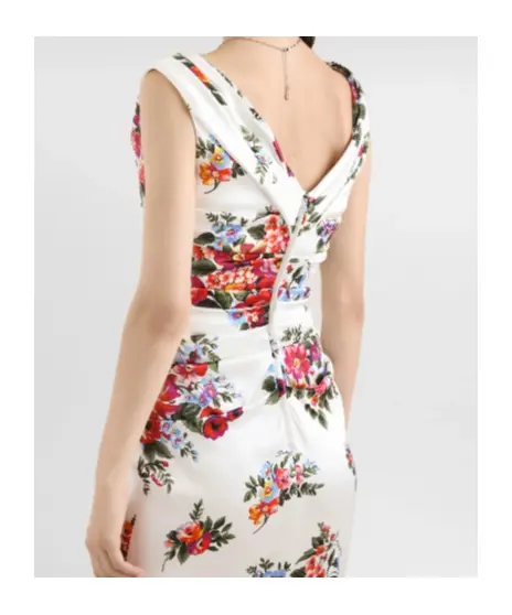 Dolce & Gabbana Floral Print Sleeveless Midi Dress - Multi-color
