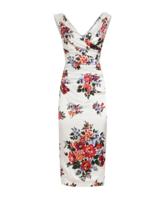 Dolce & Gabbana Floral Print Sleeveless Midi Dress - Multicolor