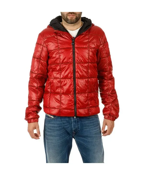 EA7 Hooded Quilted Jacket - Red