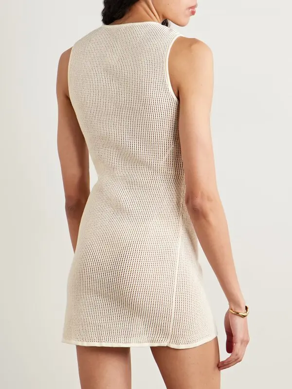 Staud Bailey Crocheted Mini Dress With Tomato Appliqu