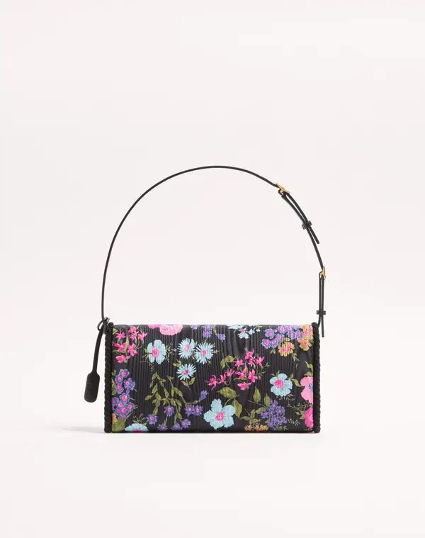 Valentino Garavani Small Devain Papier Floral Shoulder Bag - Black