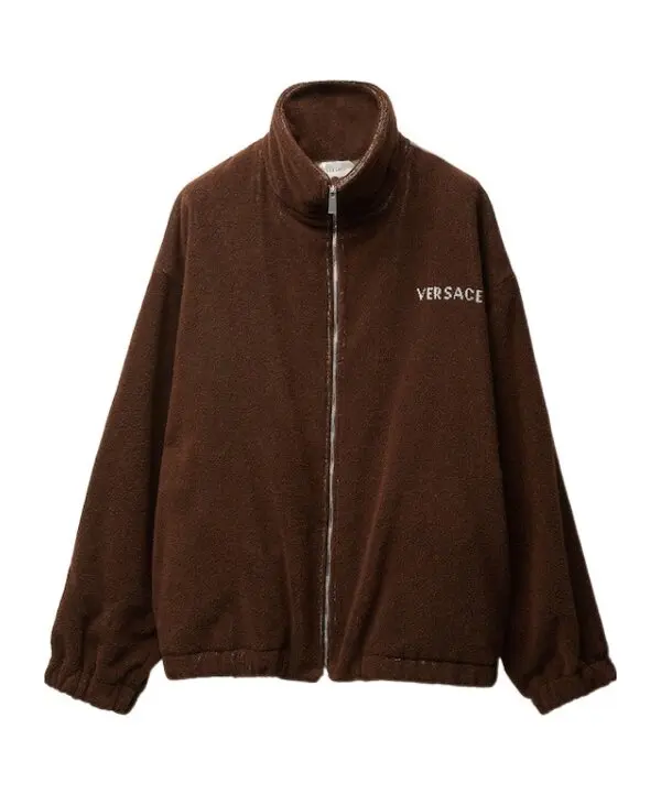 Versace Terry Jacquard Zipped Sweatshirt - Brown