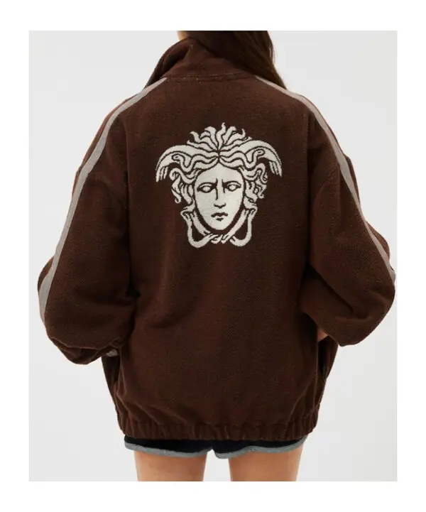 Versace Terry Jacquard Zipped Sweatshirt - Brown