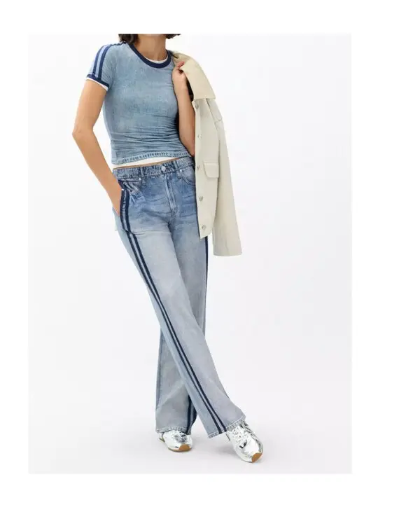 RAG  BONE Rag & Bone Rb Miramar Wide-leg Track Pants With Optical Illusion Print