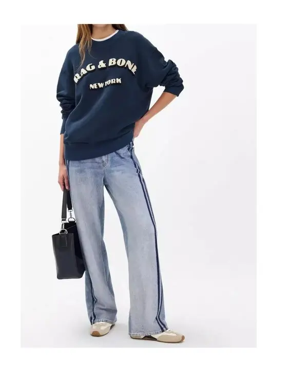 RAG  BONE Rag & Bone Rb Miramar Wide-leg Track Pants With Optical Illusion Print