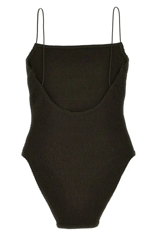 TOTEME Square Neck Open Back Swimsuit - Black