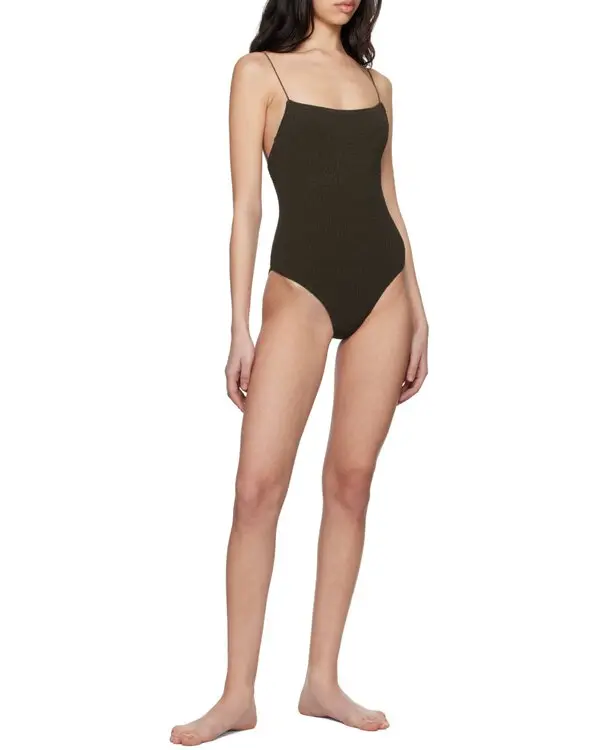 TOTEME Square Neck Open Back Swimsuit - Black