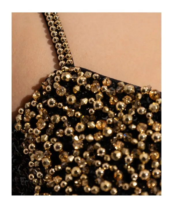Balmain Sequin Embellished Spaghetti Strap Maxi Dress