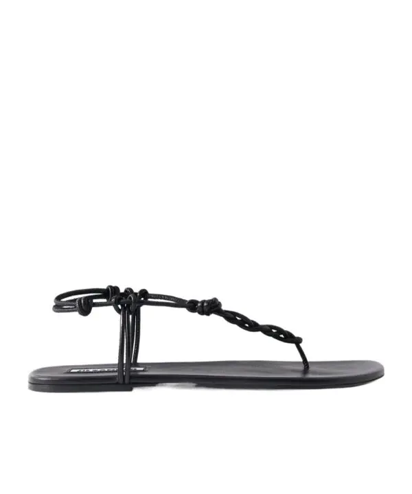 JIL SANDER Braided Leather Sandals - Black