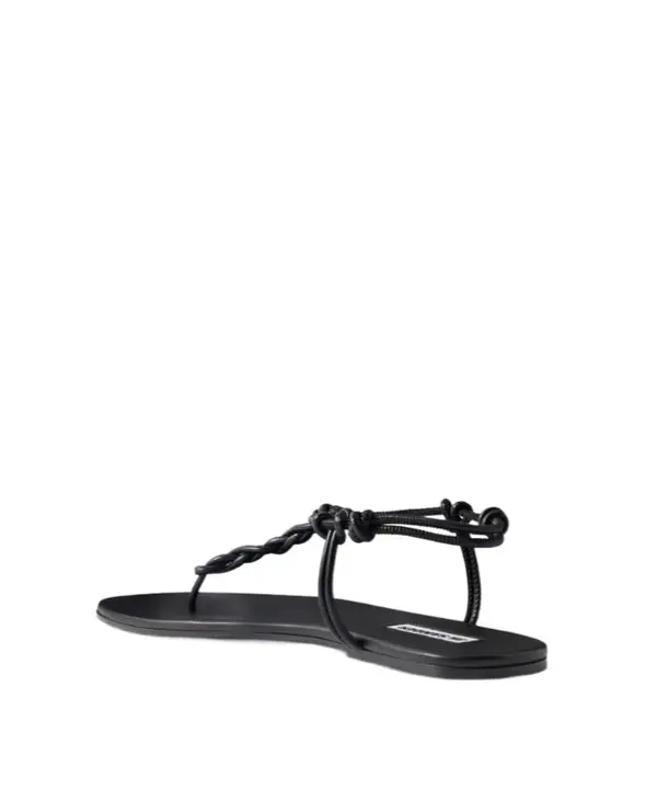 JIL SANDER Braided Leather Sandals - Black