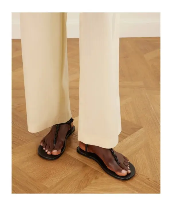 JIL SANDER Braided Leather Sandals - Black