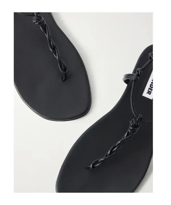 JIL SANDER Braided Leather Sandals - Black