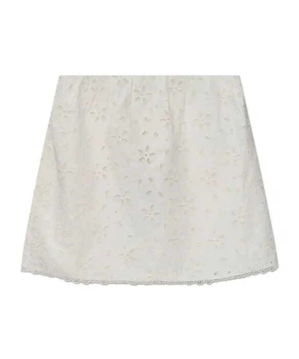 Posse Salma Floral-embroidered Skort - Vintage White