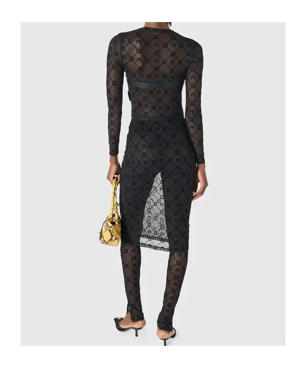 MARINE SERRE Moonogram Mesh Flocked Pant-skirt