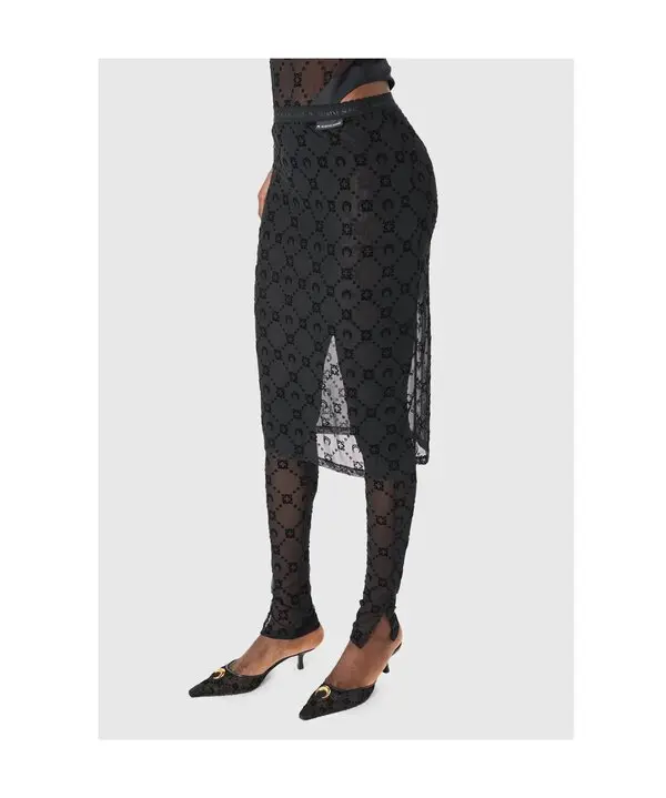 MARINE SERRE Moonogram Mesh Flocked Pant-skirt