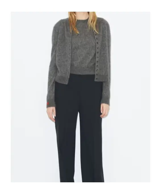 Tory Burch Floral Embroidered Cardigan - Gray