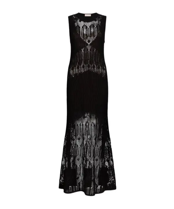 Liu Jo Sleeveless Openwork Knit Maxi Dress