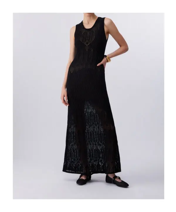 Liu Jo Sleeveless Openwork Knit Maxi Dress
