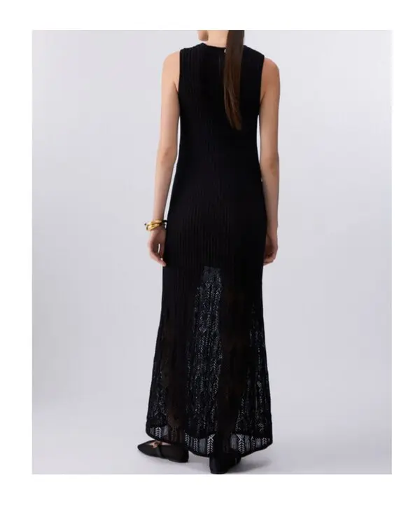 Liu Jo Sleeveless Openwork Knit Maxi Dress