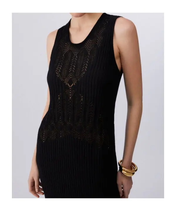 Liu Jo Sleeveless Openwork Knit Maxi Dress