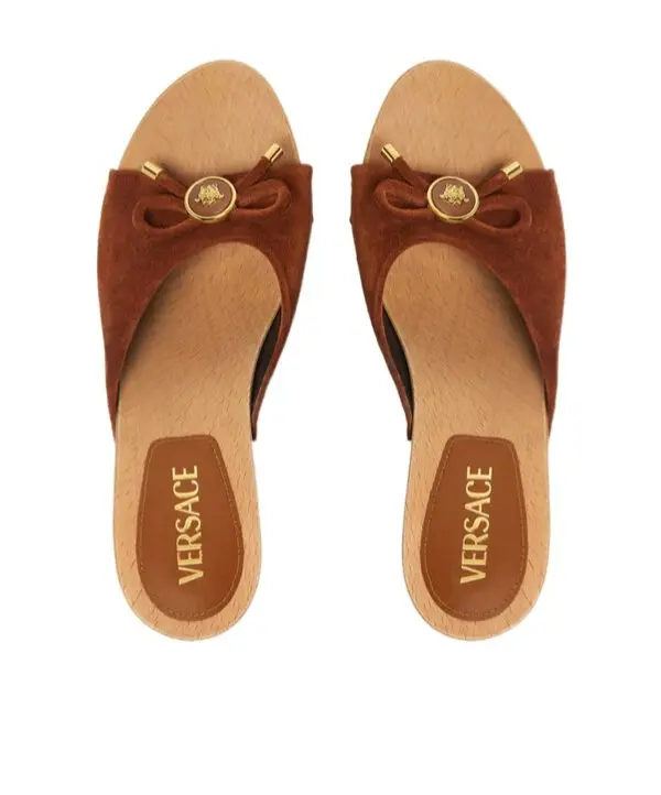 Versace Platform Medusa Mules - Brown