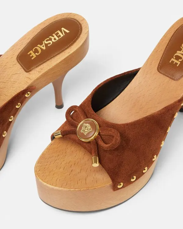 Versace Platform Medusa Mules - Brown