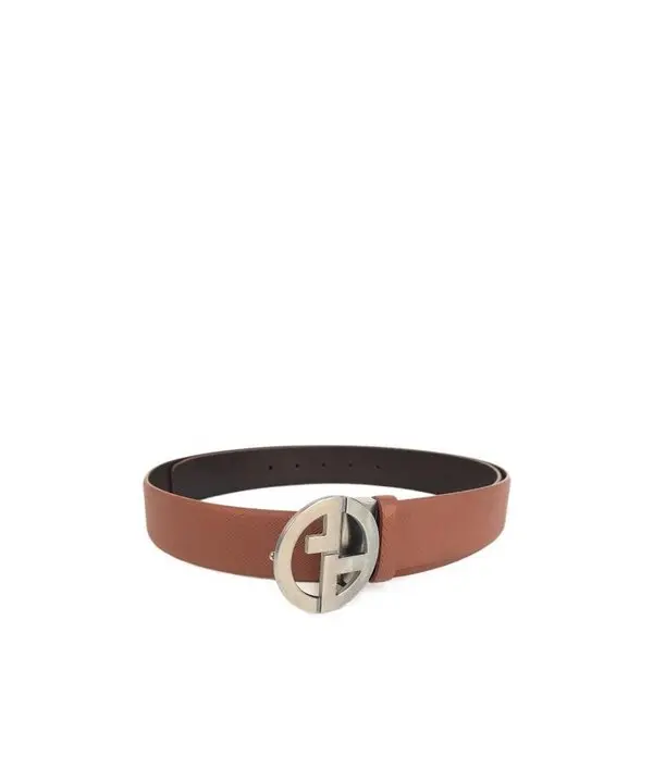 Giorgio Armani Logo Detail Leather Belt - Brown