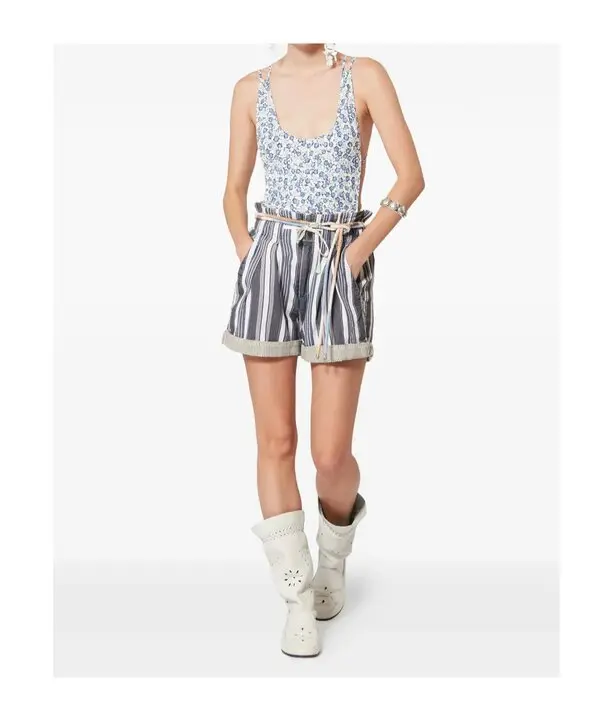 Isabel Marant Étoile Nirmal Striped Drawstring Shorts