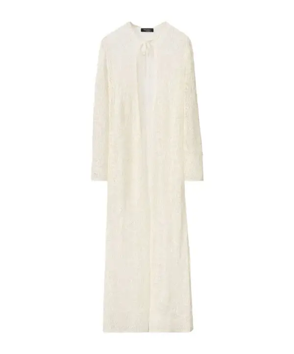 Fabiana Filippi Long-sleeved Cardigan With Front Tie - White