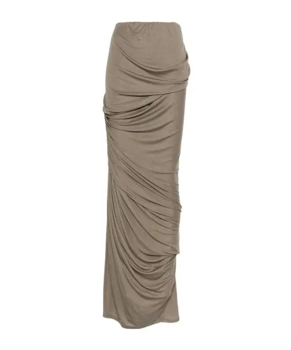 ENTIRE STUDIOS Dia Draped Knitted Skirt - Taupe Grey