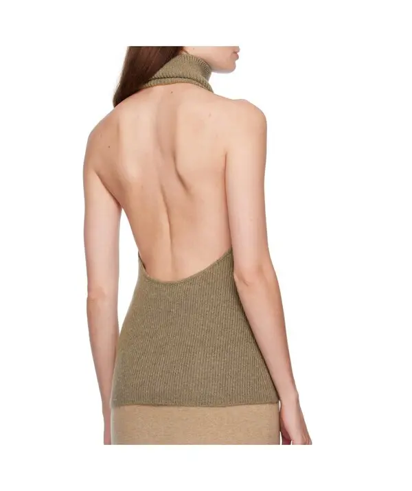 LISA YANG Maddie Turtleneck Halter Top With Open Back