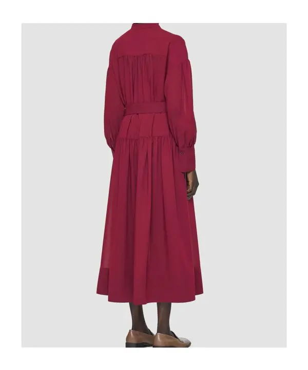 JOSEPH Emma Belted Wool-blend Crepe Midi Dress