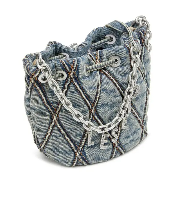 DIESEL® Quilted Chain-strap Denim Mini Bag
