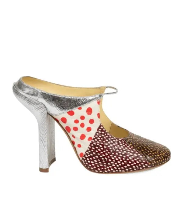 Dries Van Noten Printed Patchwork Heeled Mules