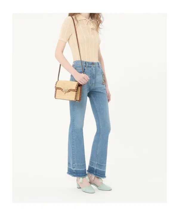 Valentino Garavani Rockstud Small Shoulder Bag - Nude