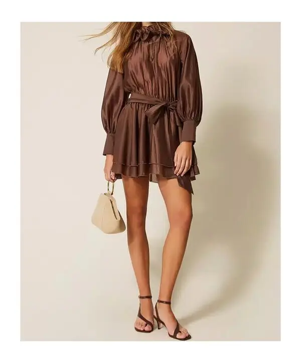 TWINSET Ruffled Belted Dress