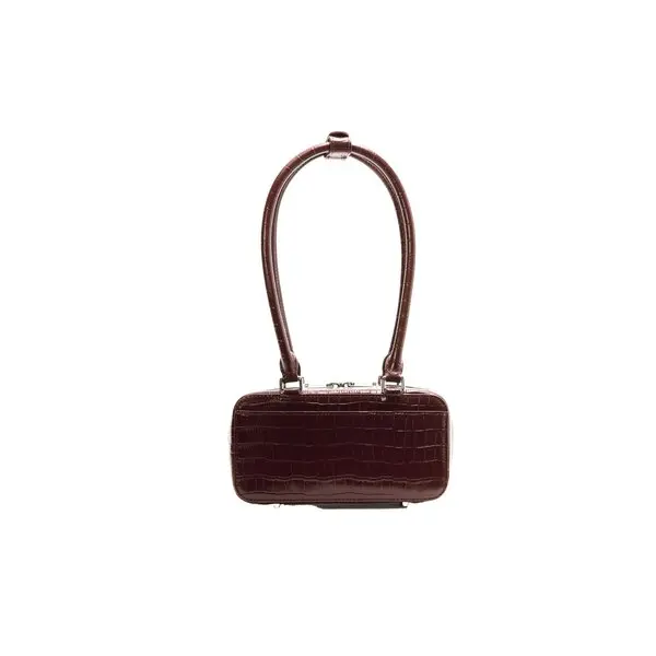 SELF-PORTRAIT Embossed Mini Shoulder Bag - Brown