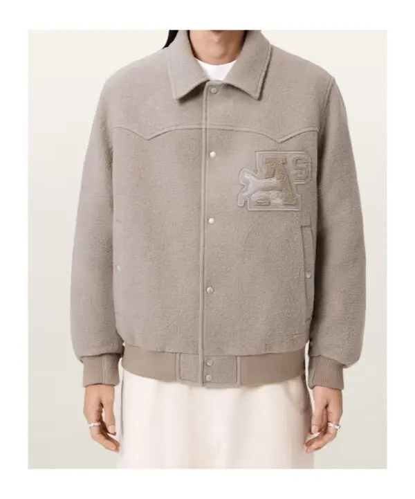 ALLSAINTS Royce Logo Wool Jacket - Brownish