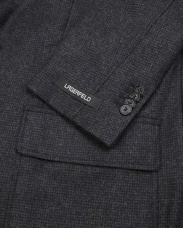 Karl Lagerfeld Dark Gray Single-breasted Suit Coat - Black