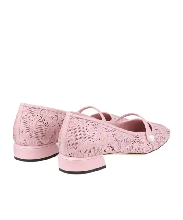 JIMMY CHOO Elisa Perforated Ballerina Pumps - Rose