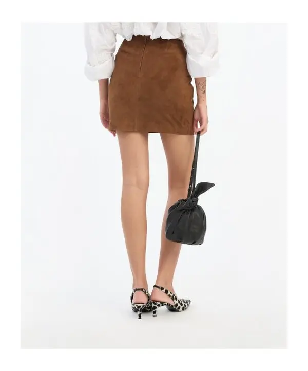 ROTATE BY BIRGER CHRISTENSEN Suede Mini Skirt - Brown