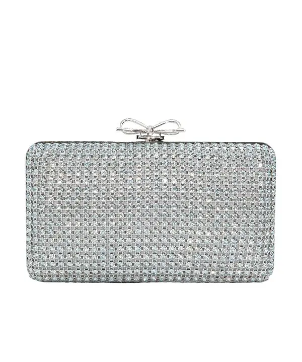 SELF-PORTRAIT Crystal Embellished Clutch Bag - Blue