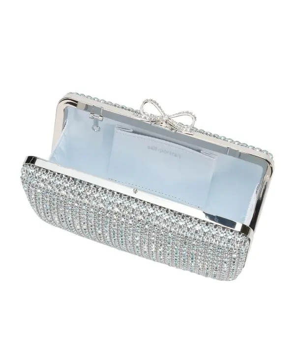 SELF-PORTRAIT Crystal Embellished Clutch Bag - Blue