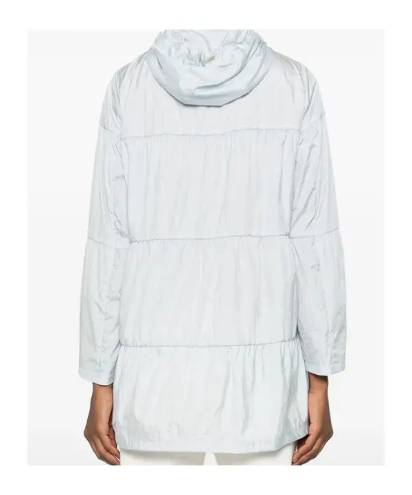 Herno Hooded Ruffled Jacket - White