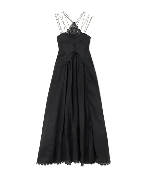Isabel Marant Étoile Lindy Lace-trimmed Embroidered Maxi Dress