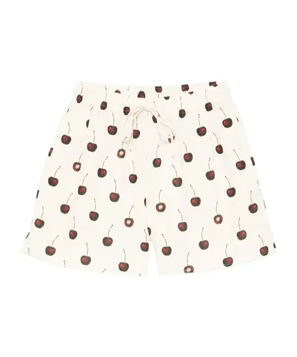 Stine Goya Printed Drawstring Shorts - Ivory White