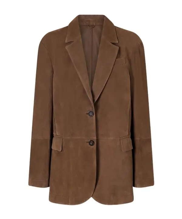 Brunello Cucinelli Suede Blazer - Brown